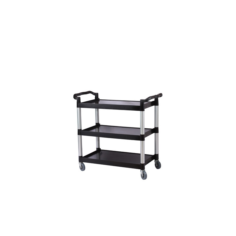 Royal Ware 3-Tier Black Plastic Service Trolley