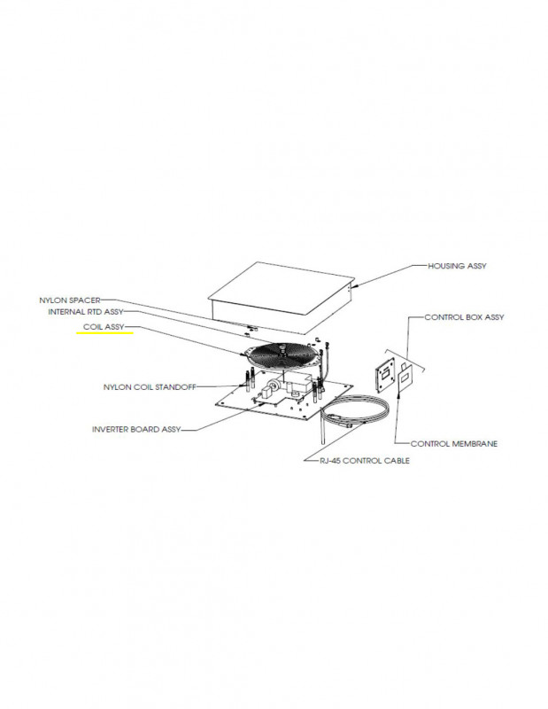 Cooktek 301261 Coil Assembly 650W 240V for B652-D