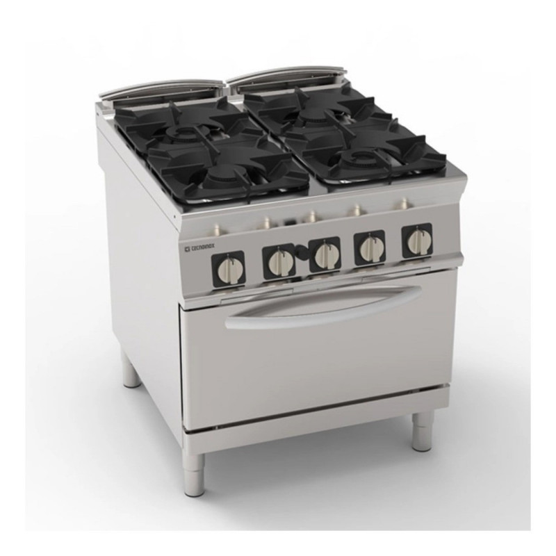 Tecnoinox PFG8G9, 4 Burner Gas Range with Electric Oven