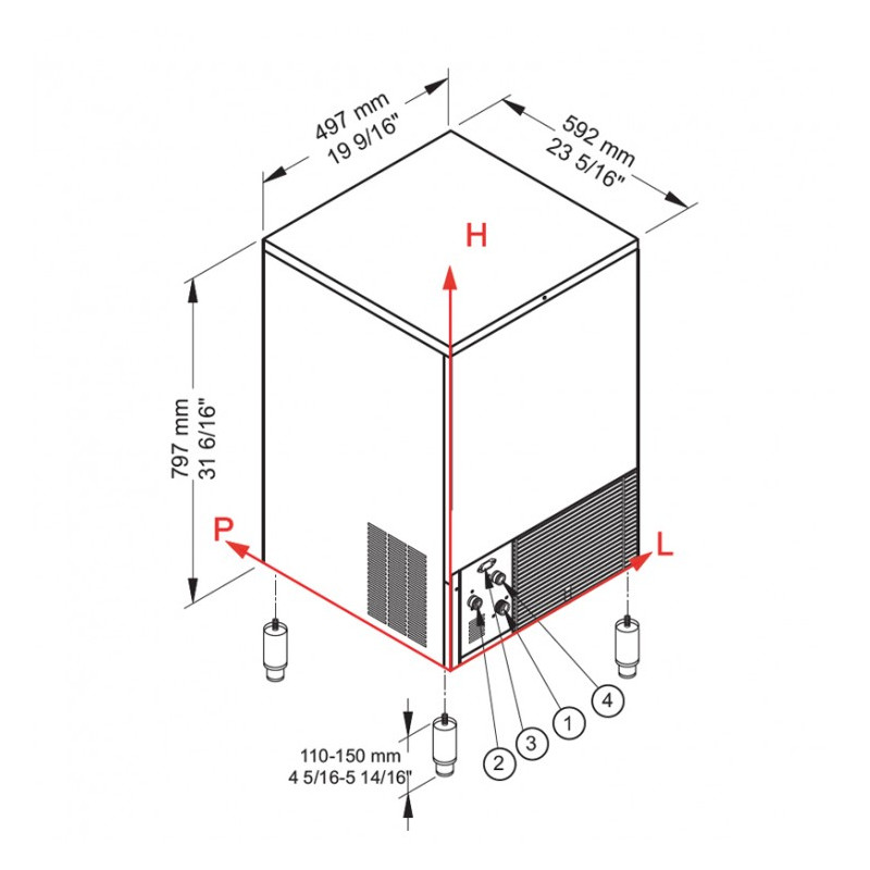 Brema CB425A Self Contained Ice Cube Maker – 47kg/24h
