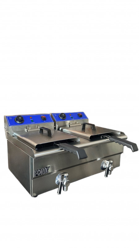 Fortic HEF-102V, 2-Tank 2-Basket Electric Fryer